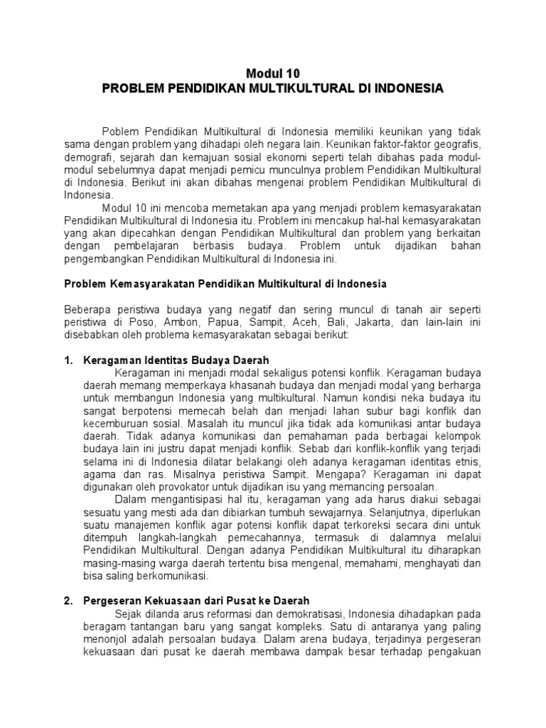 Pendidikan Multikultural Indonesia | PDF | Politik | Sejarah