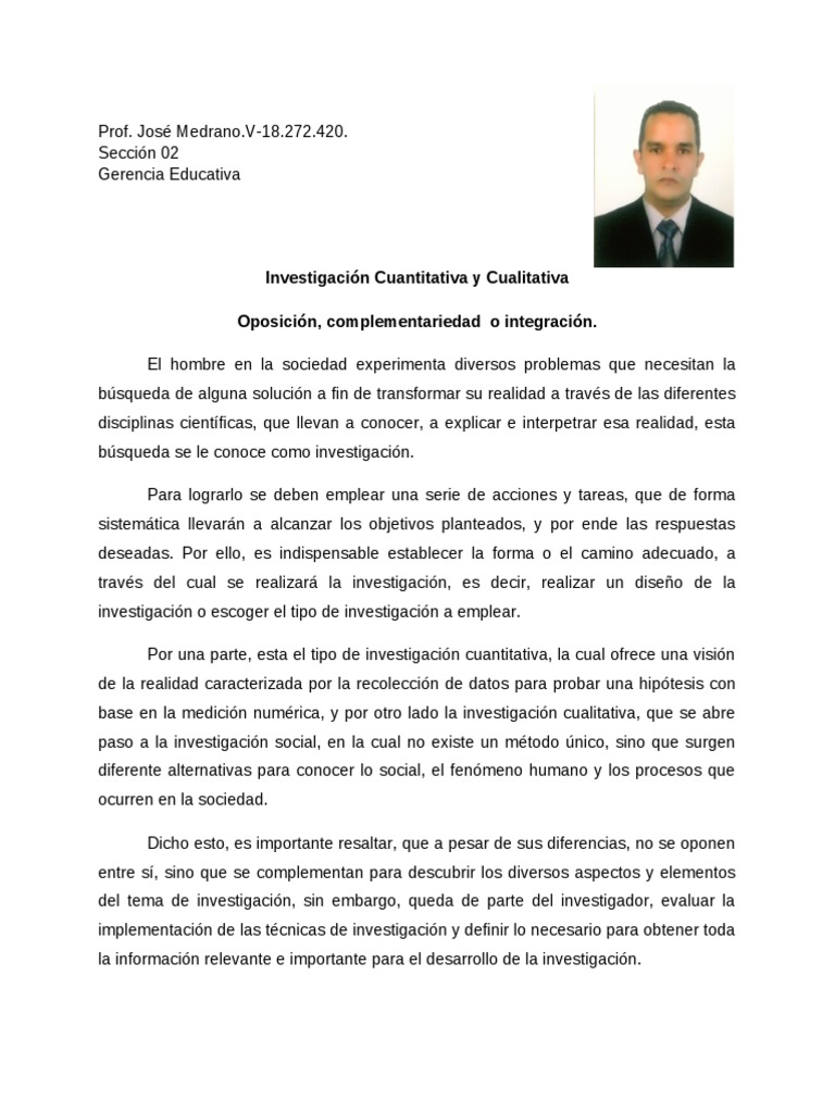 Metodos de Investigación. José Medrano 18.272.420 | PDF | Investigación ...