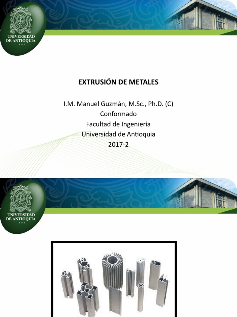 9 Extrusión de Metales | PDF | Extrusión | Pistón
