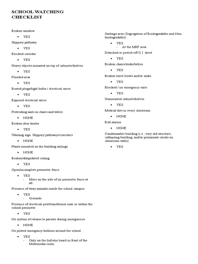 DRR Checklist | PDF | Door | Building Engineering