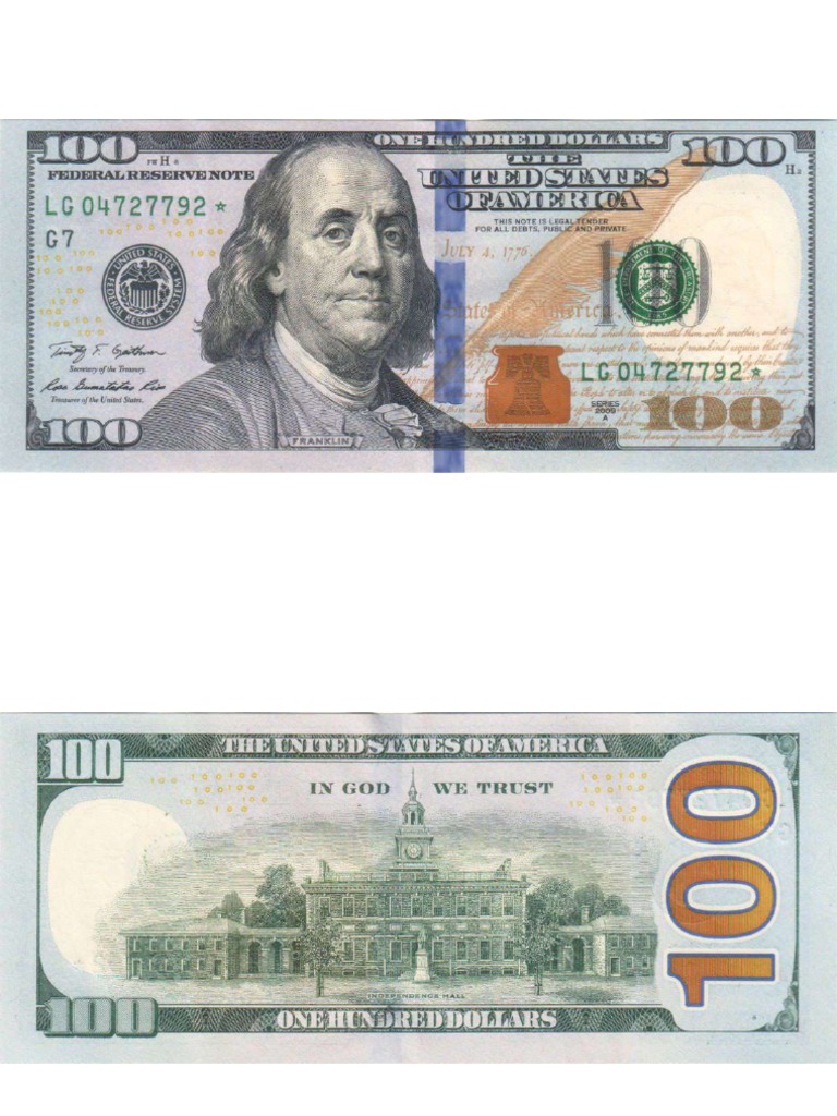 Billete de 100 Dolares Estados Unidos | PDF