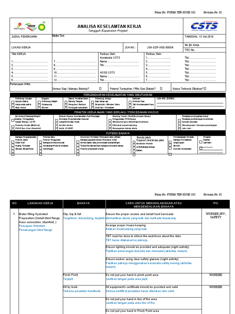 3 - JSA Hydrotest 311019, 0001 | PDF