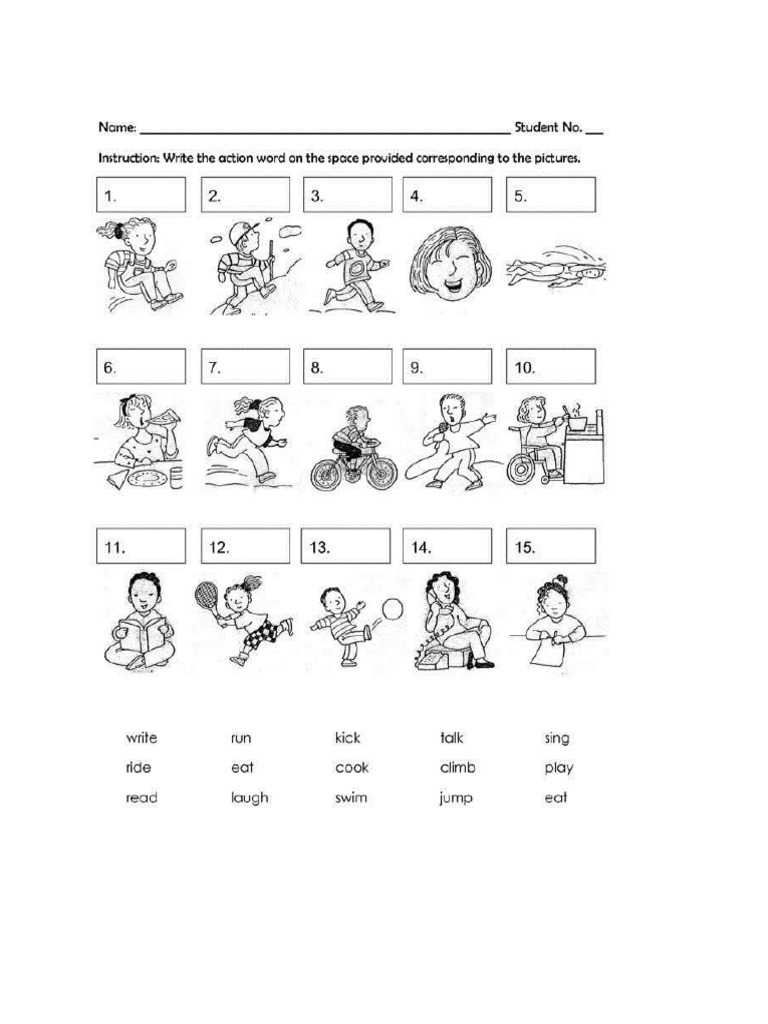 Verb Action Words | PDF