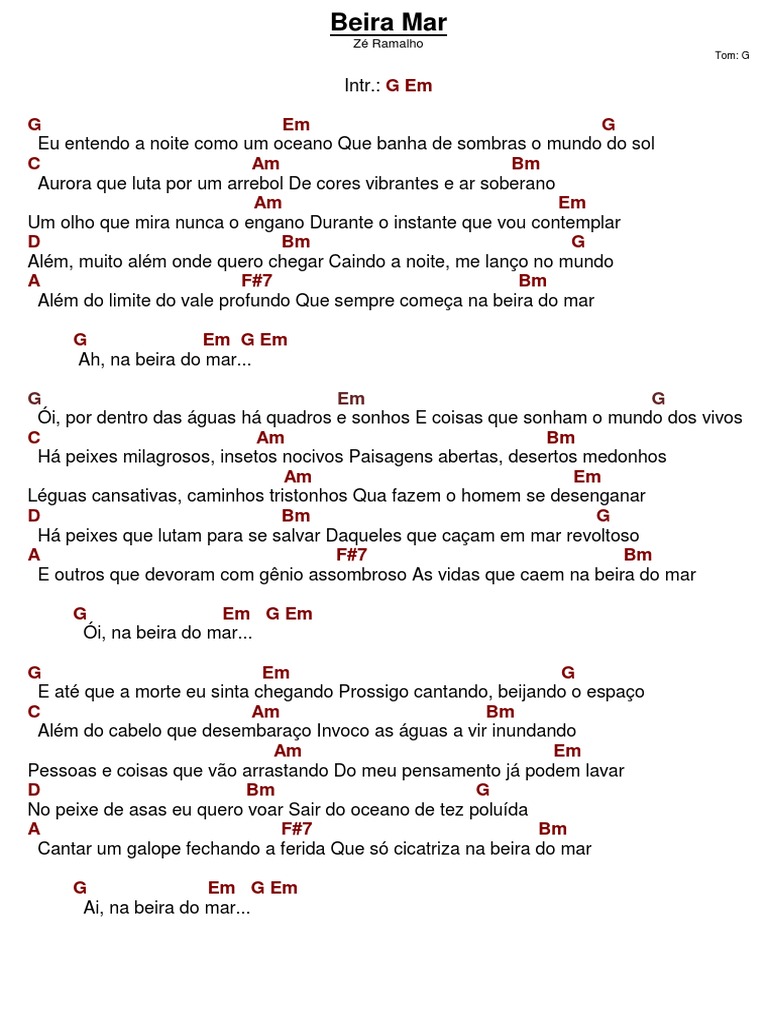 Zé Ramalho - Beira Mar - Música Cifrada | PDF