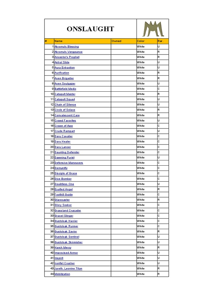Onslaught Block | PDF