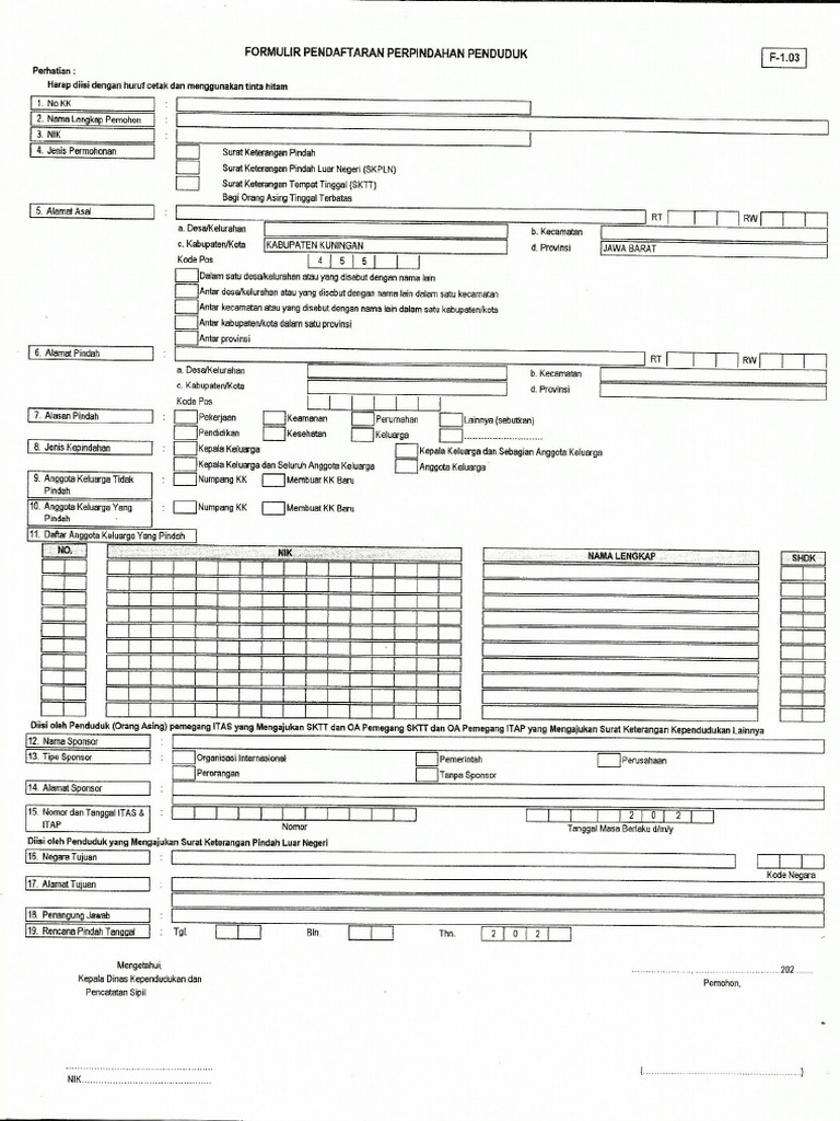 Formulir F-1.03 | PDF
