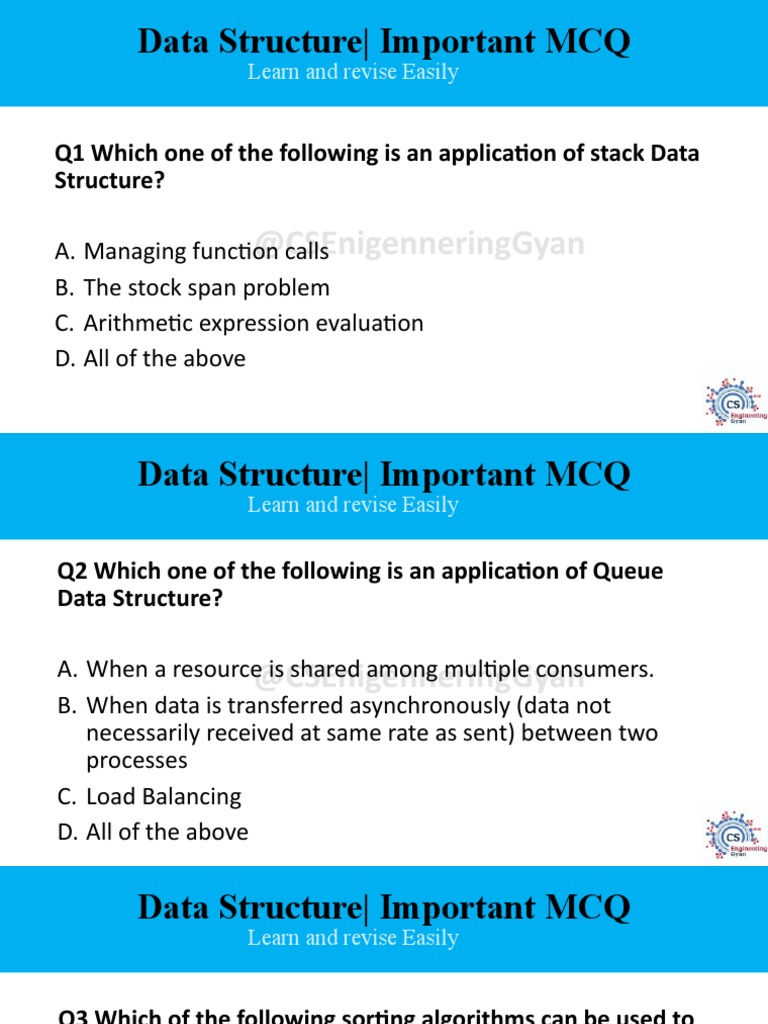 Data Structure MCQ | PDF | Queue (Abstract Data Type) | Applied Mathematics Data Structure MCQ | PDF | Queue (Abstract Data Type) | Applied Mathematics