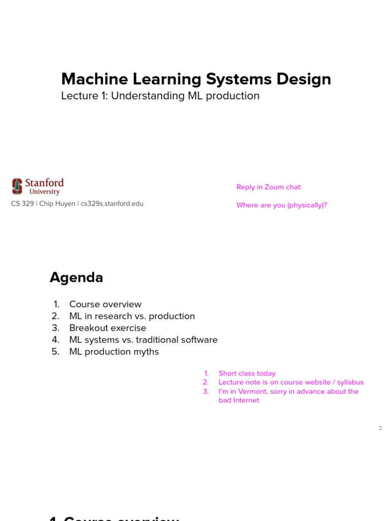 Cs329s 01 Slides | PDF | Machine Learning | Deep Learning