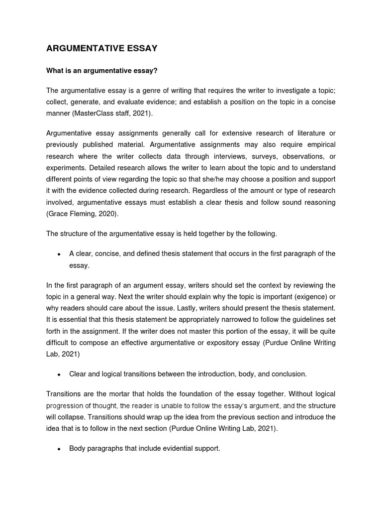 Argumentative Essay | PDF | Essays | Evidence