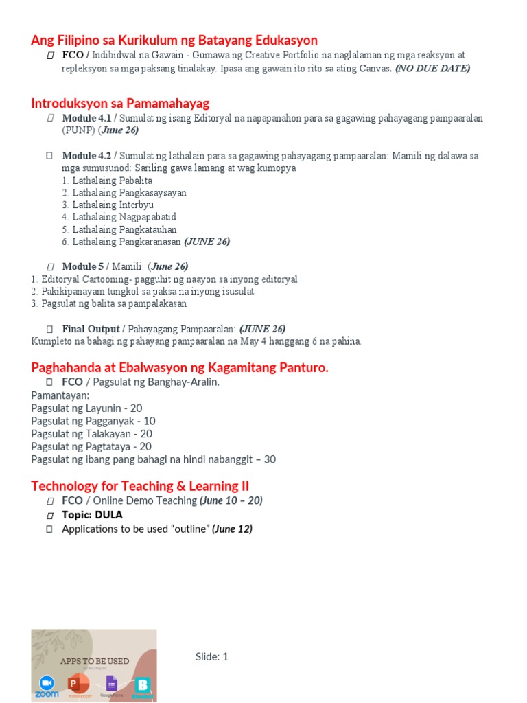 Mga Gagawin Ko | PDF