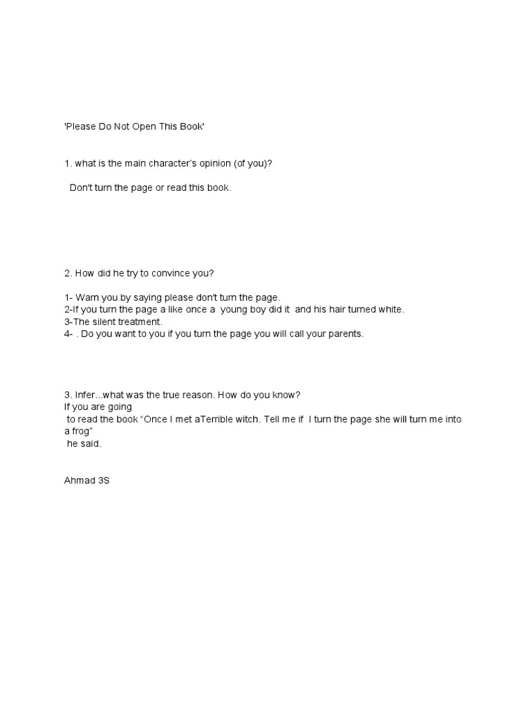 Please Do Not Open This Book | PDF