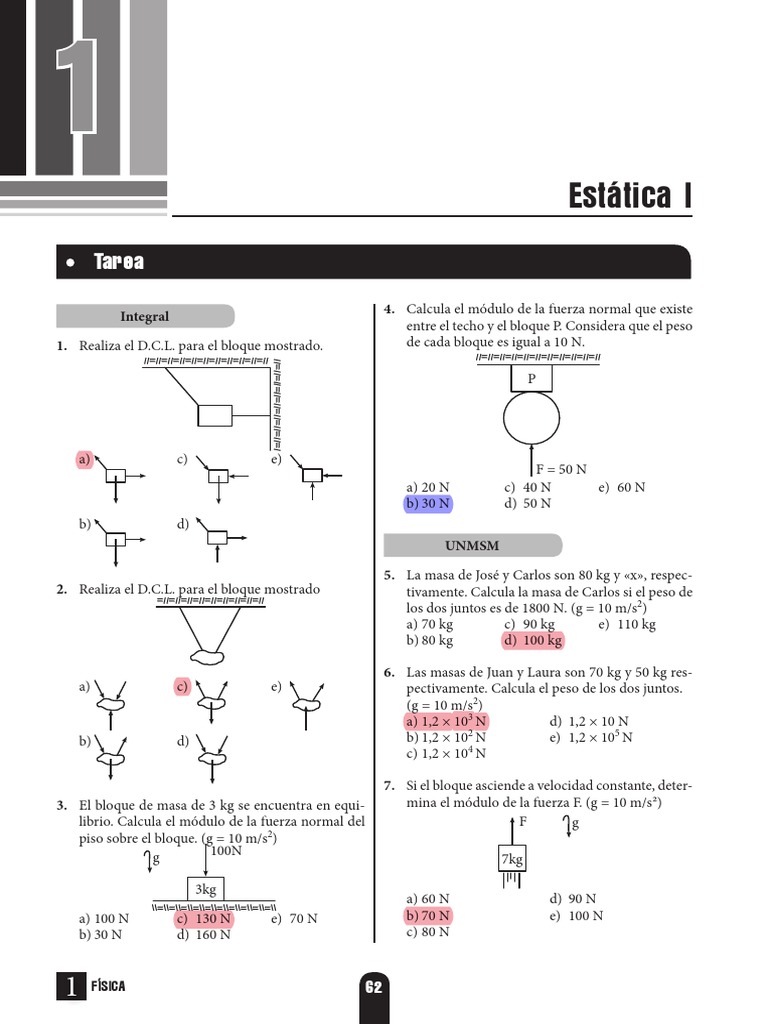 Pc-Fisica Estatica 3 | PDF | Masa | Cantidades fisicas