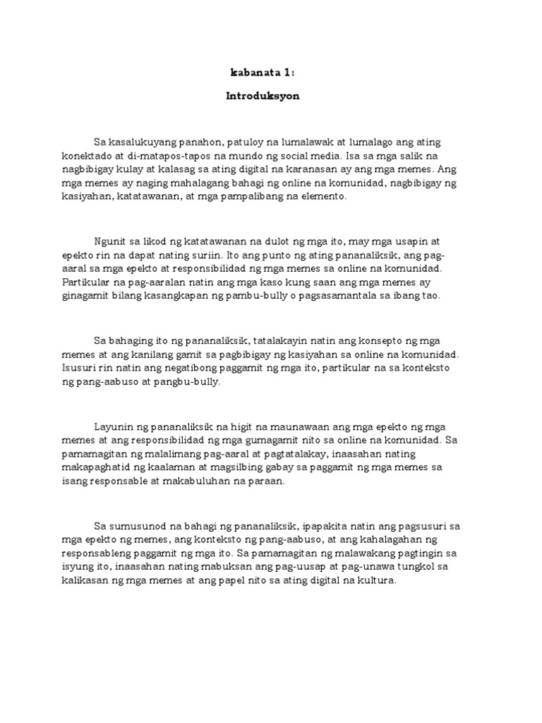 Pananaliksik Introduction (Final) | PDF