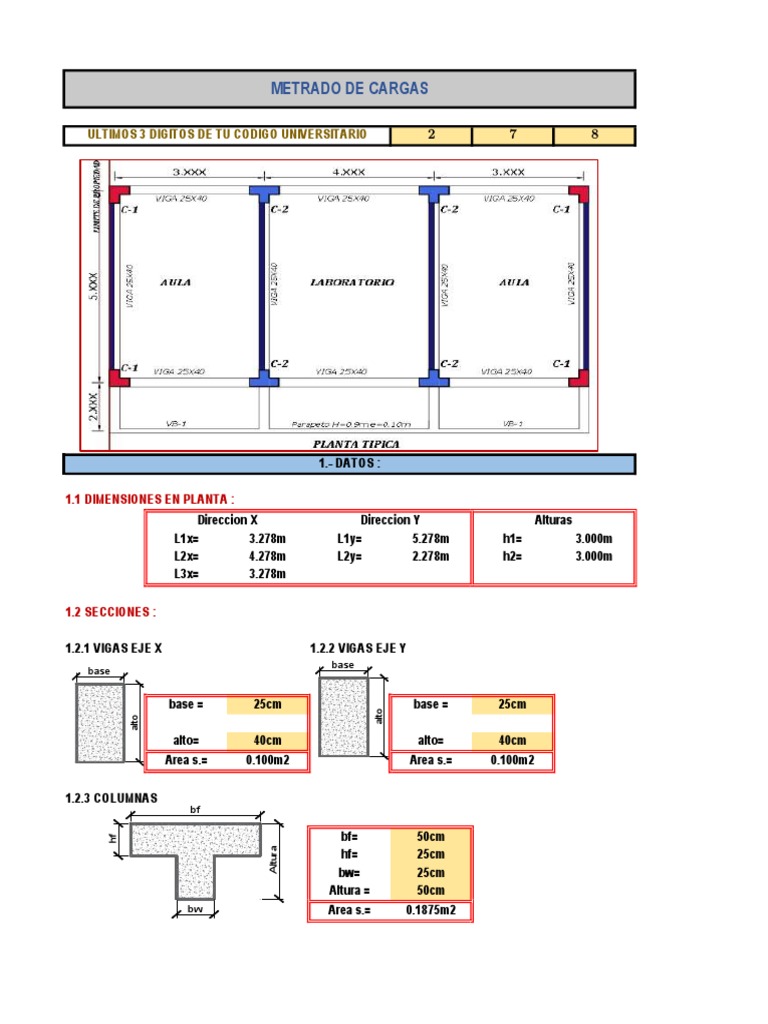 Metrado de Cargas | PDF | Ingeniero civil | Material compuesto