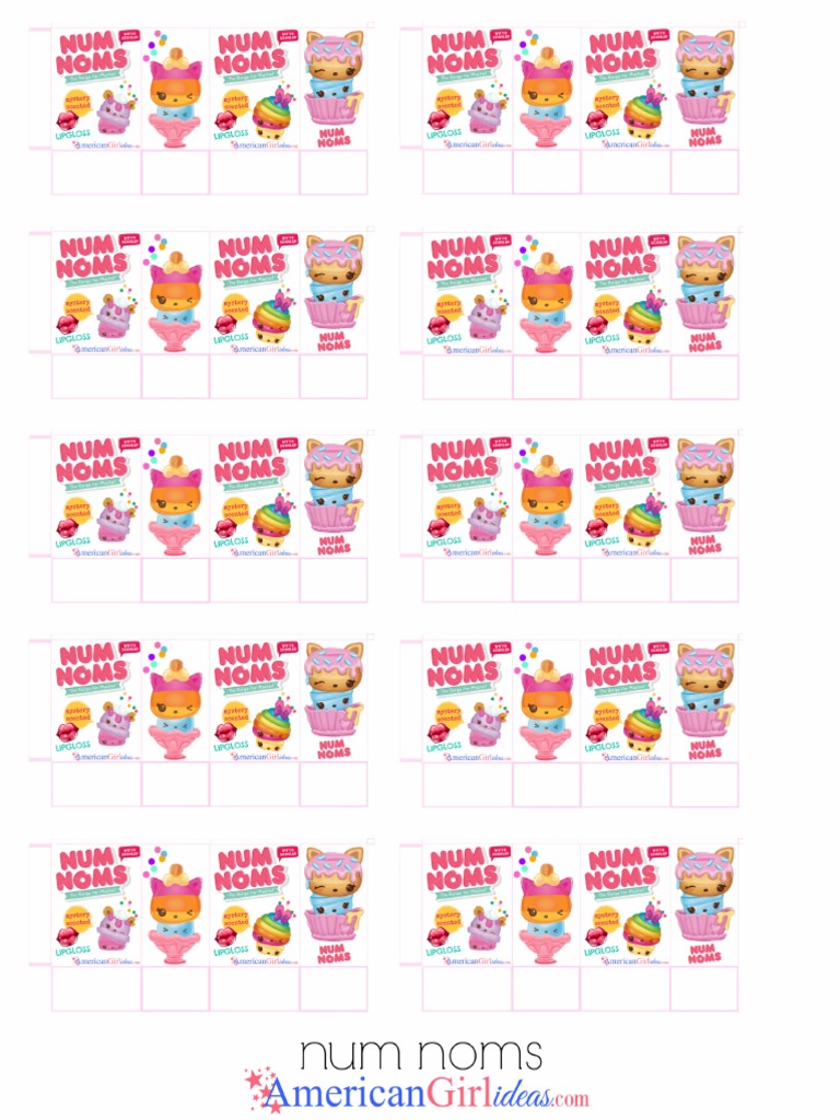 Agi Num Noms Box Printables | PDF
