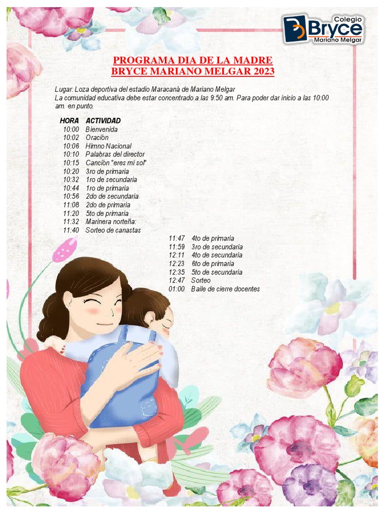 Programa Día de la Madre 2023 | PDF
