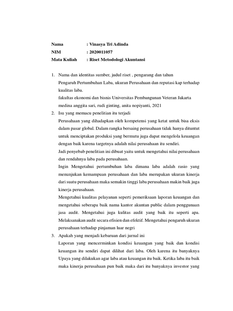 Vinasya Tri Adinda - 2020011057 | PDF