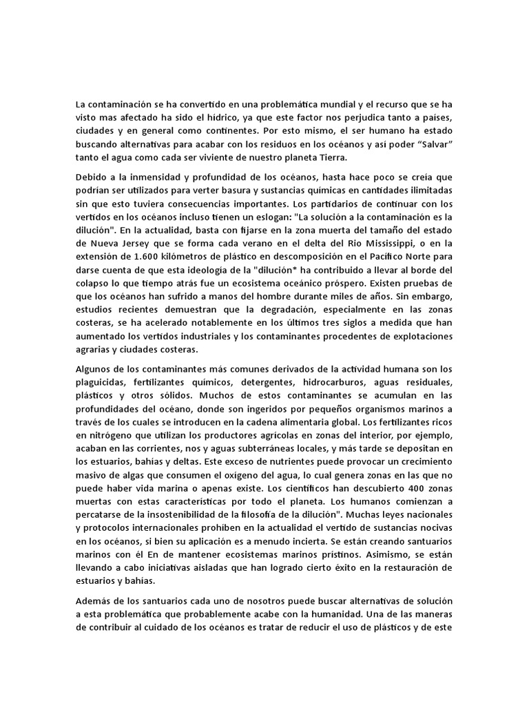 La Contaminación Se Ha Convertido en Una Problemática Mundial y El ...