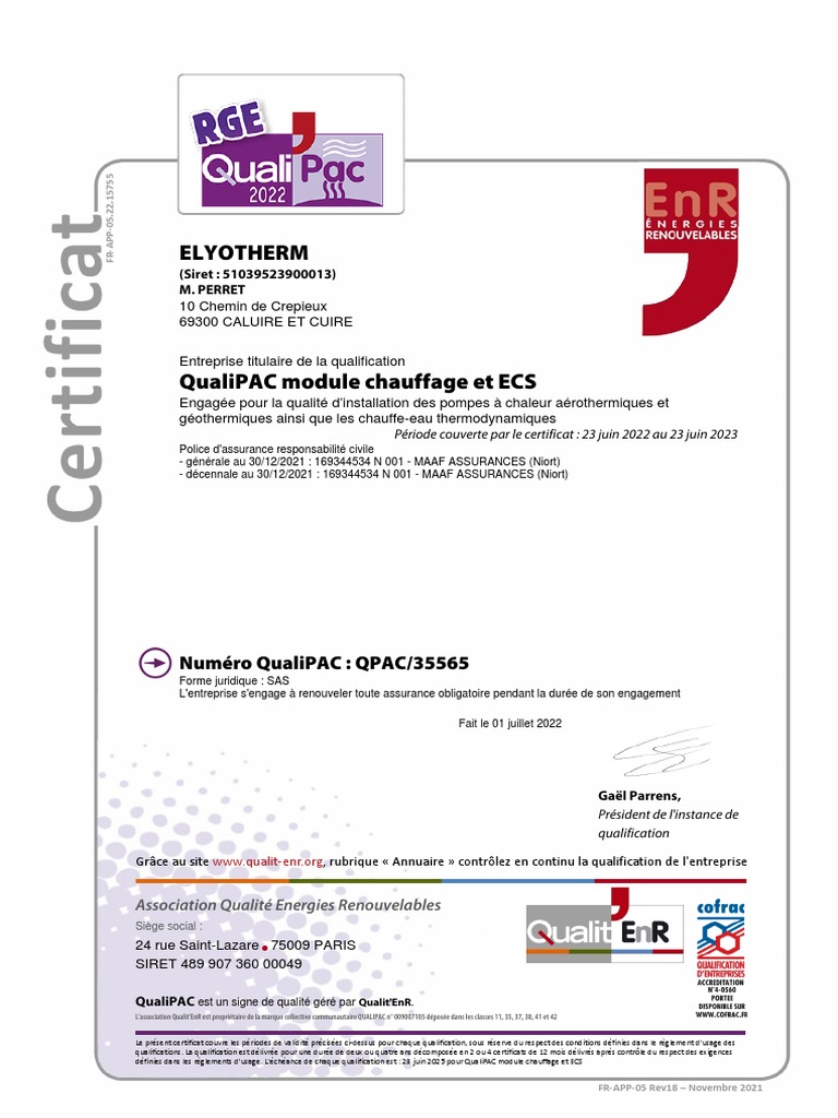 Attestation Rge Qualipac | PDF