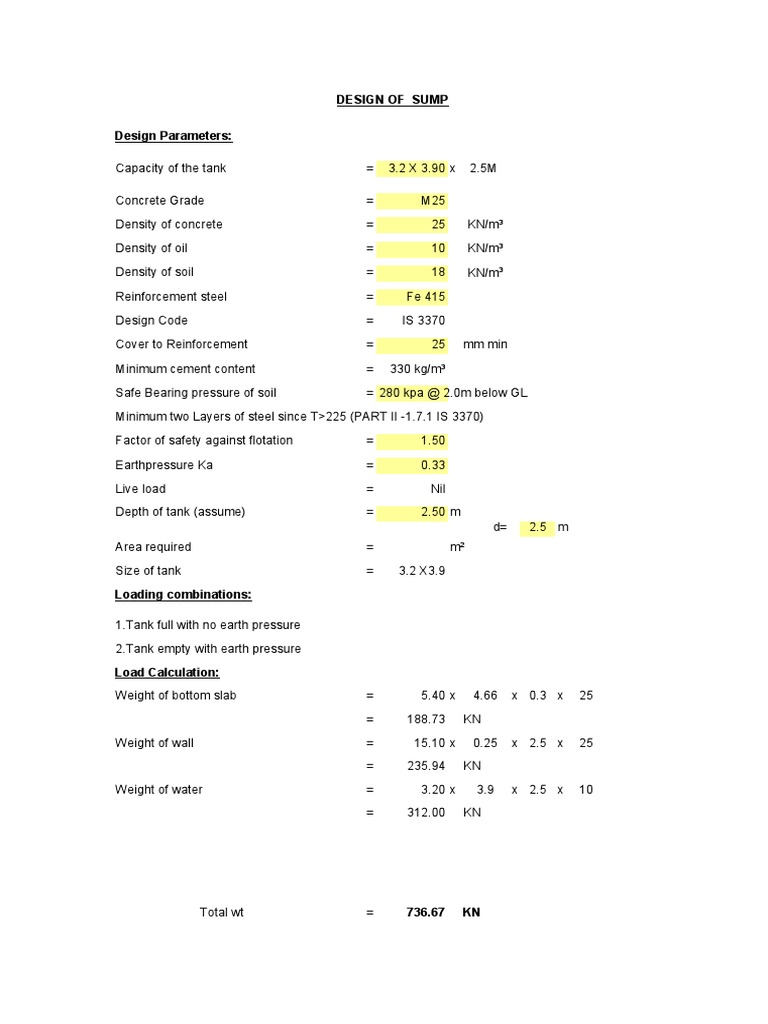 Under Ground Sump | PDF | Structural Engineering | Building Engineering