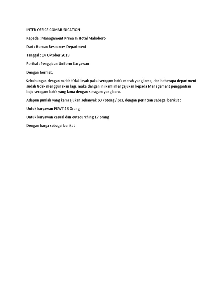 Inter Office Communication | PDF