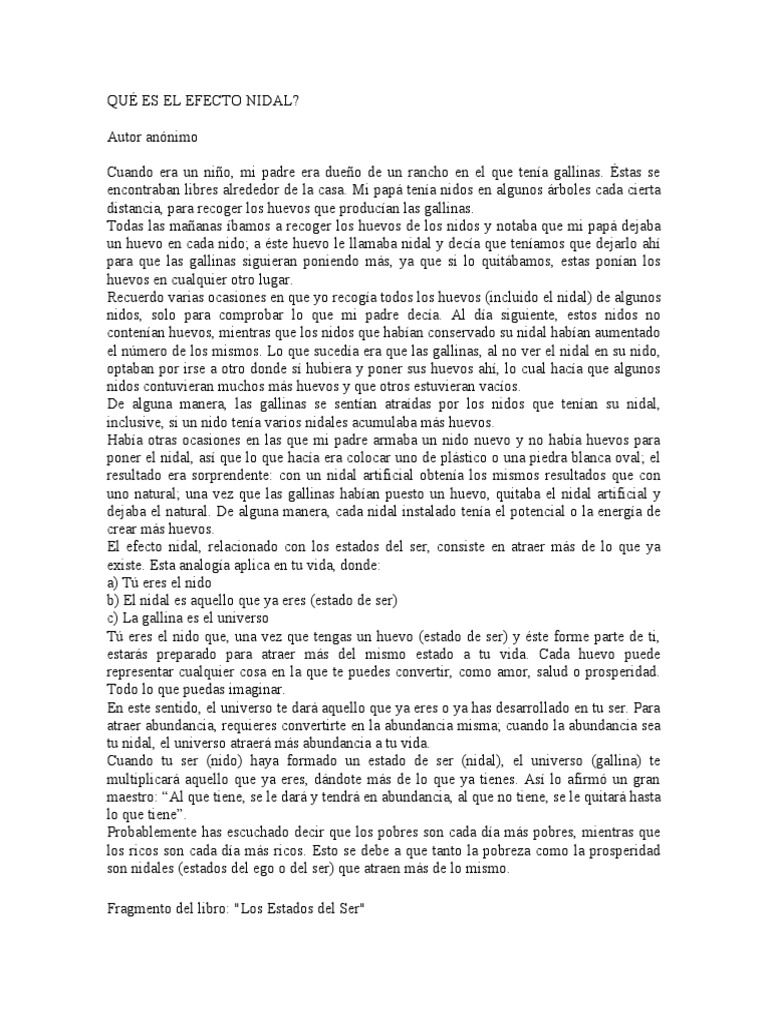 Qué Es El Efecto Nidal | PDF