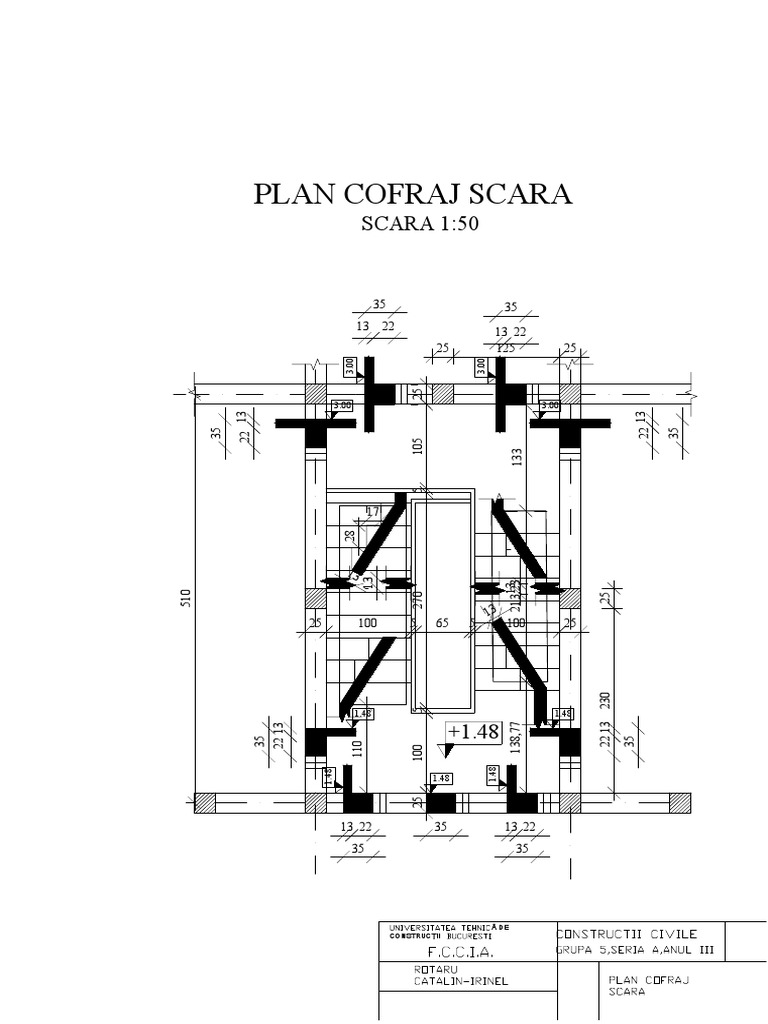 Cofraj Scara Plan Detaliat | PDF