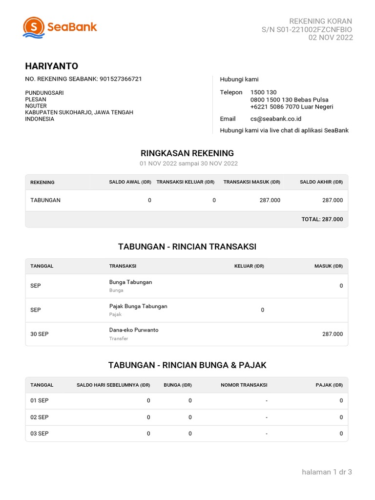 Seabank_Statement_hariyanto | PDF