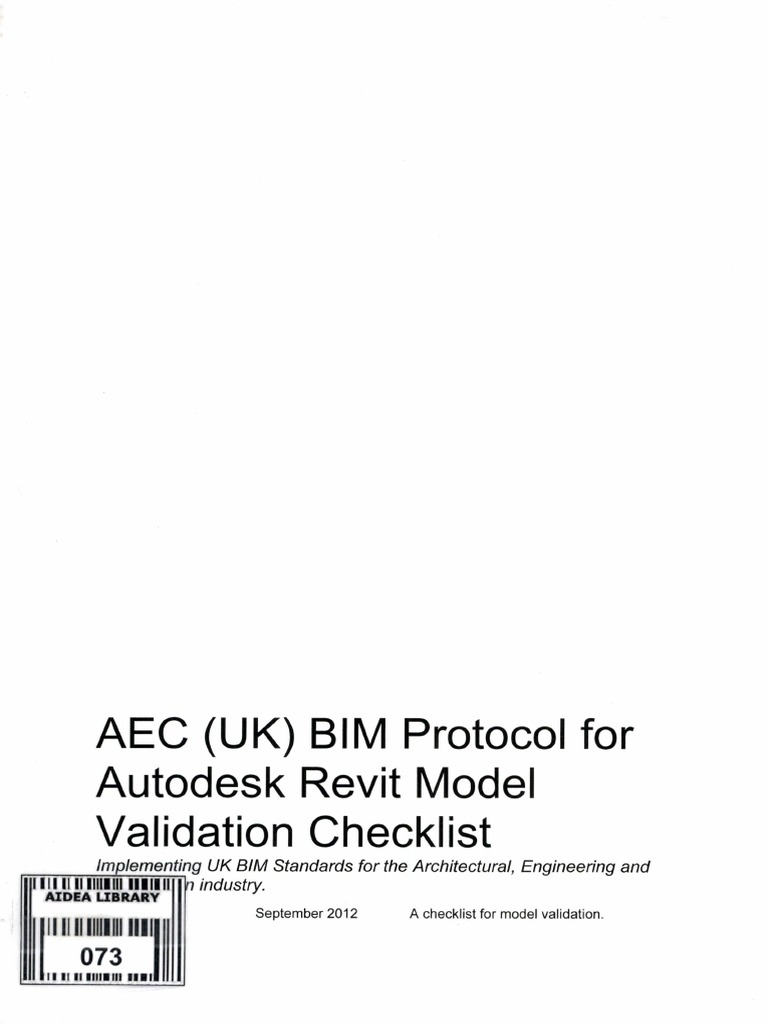 Aec (Uk) Bim Protocol For Autodesk Revit Model Validation Checklist ...