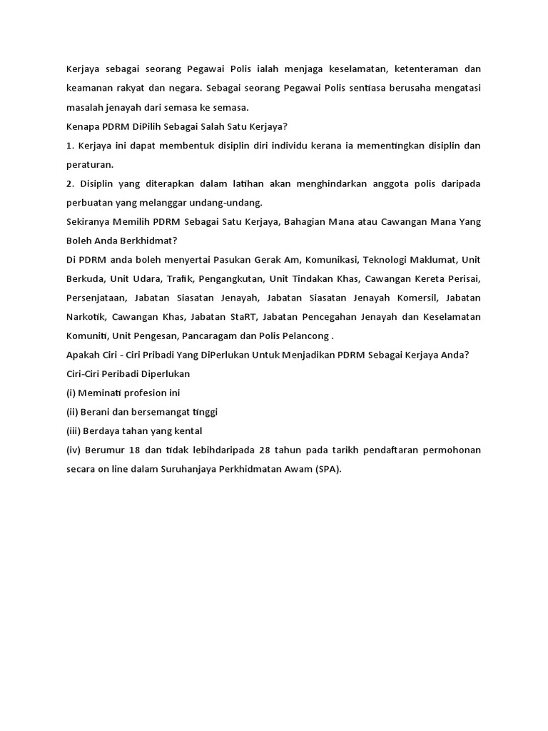 Maklumat Kerjaya | PDF