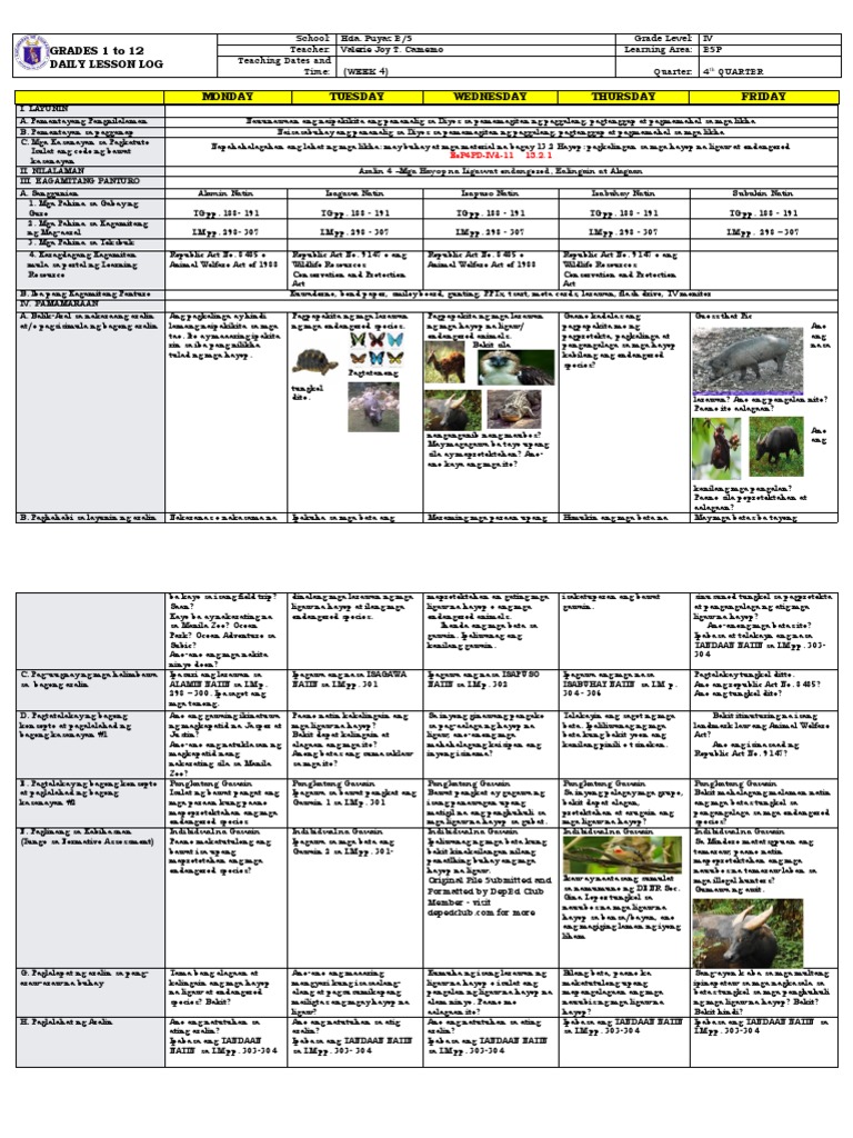DLL - Esp 4 - Q4 - W4 | PDF