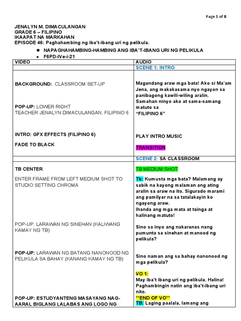 Dimaculangan Jenalyn M. Script Writing Filipino 6 | PDF