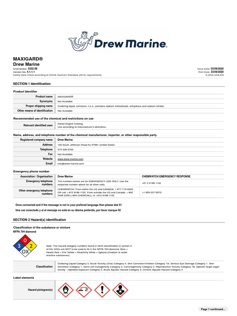MSDS Maxigard - SDS | PDF | Fires | Toxicity