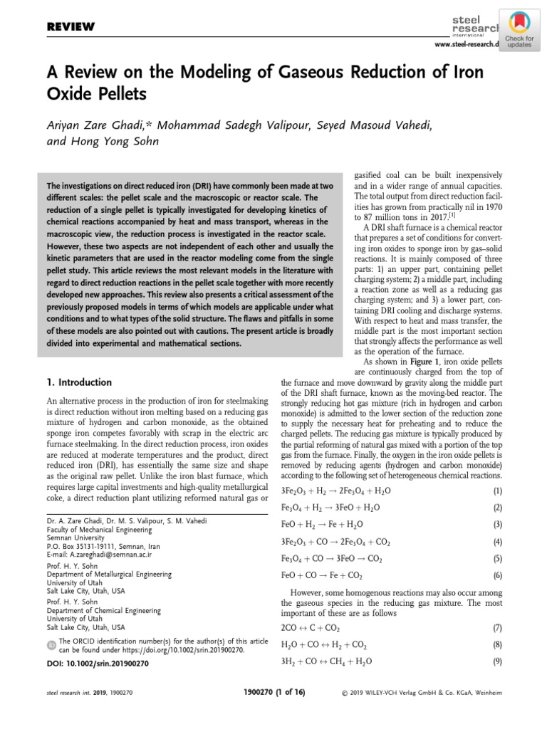 2020-Ghadi-A Review On The Modeling of Gaseous Reduction of Iron Oxide ...