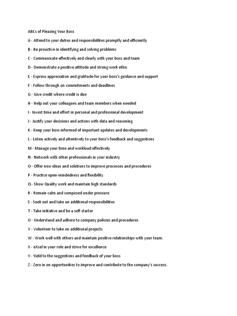 ABCs of Pleasing Your Boss | PDF | Psychological Concepts | Cognitive ...