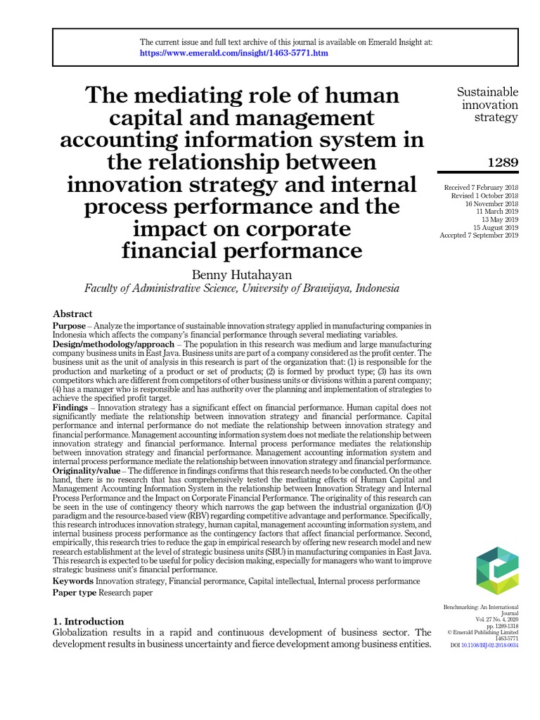 The Mediating Role of Human Capital and Management Accounting Information System in The ...