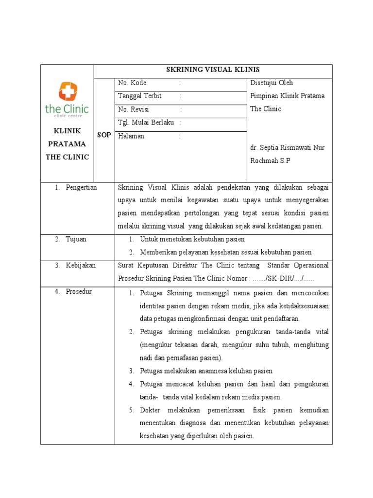 PKP 3 EP 3 SOP Skrining | PDF