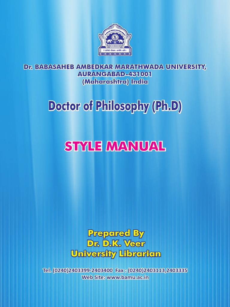 PH D Style Manual | Download Free PDF | Thesis | Digital Object Identifier