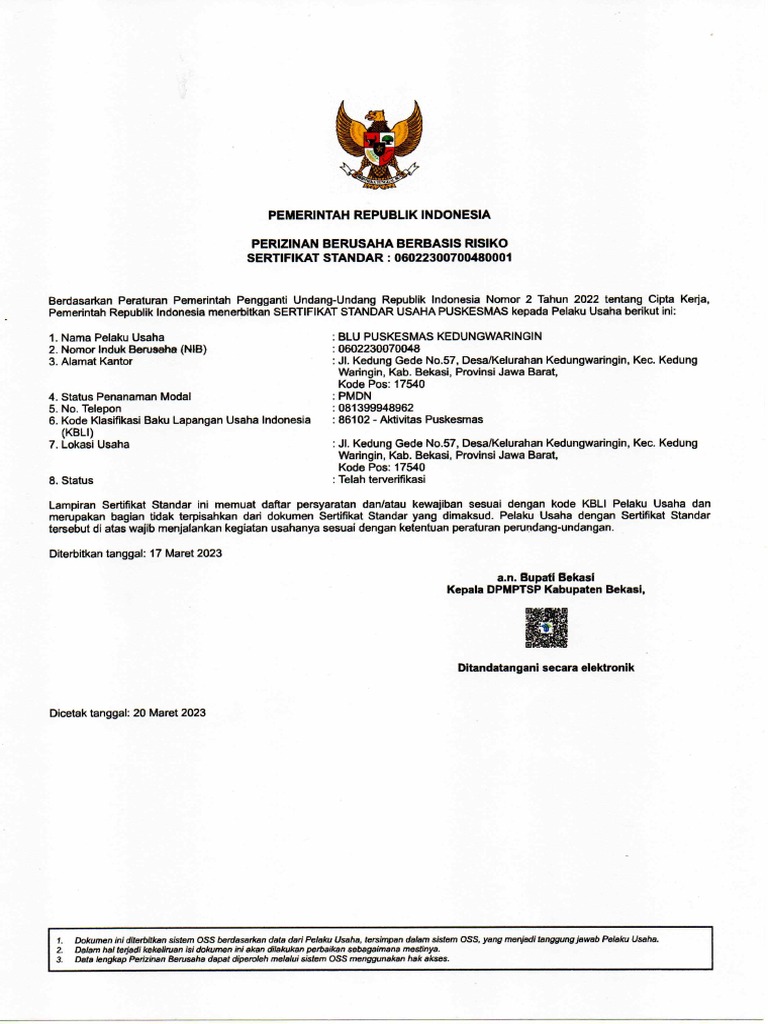 Izin Berbasis Risiko | PDF