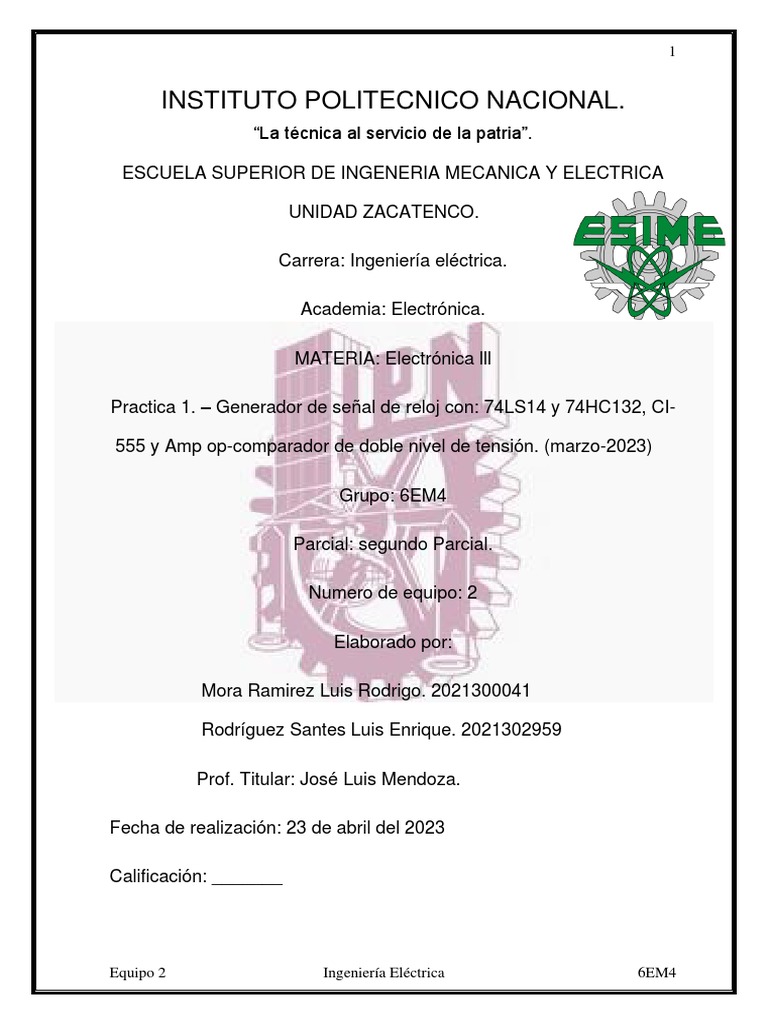 Practica 1 Electronica | PDF | Electrónica | Puerta lógica