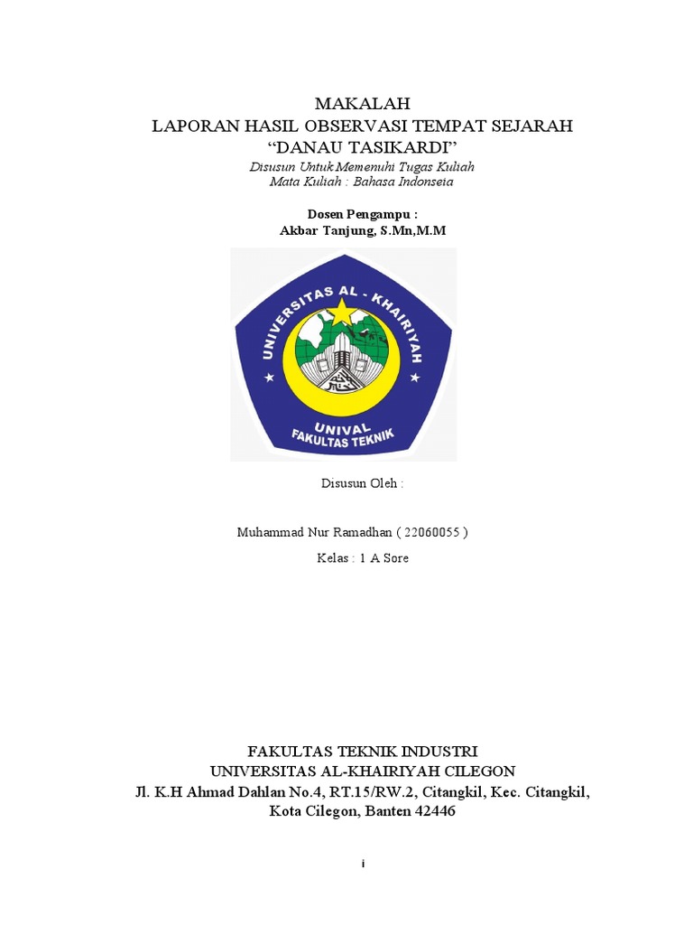 Sejarah Danau Tasikardi | PDF