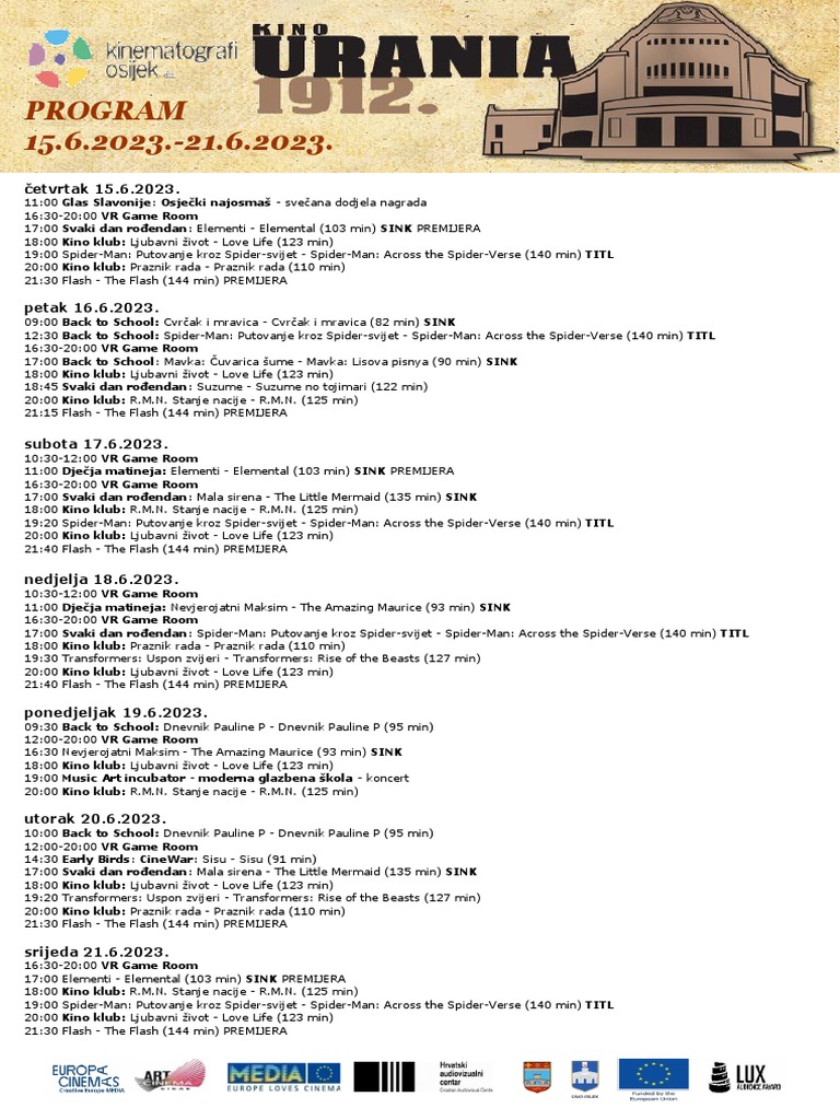 Program Kina Urania 15.6.-21.6.2023 | PDF