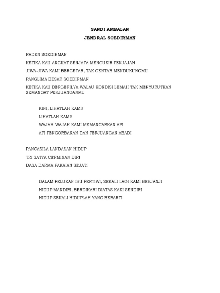 Sandi Ambalan Jendral Soedirman | PDF