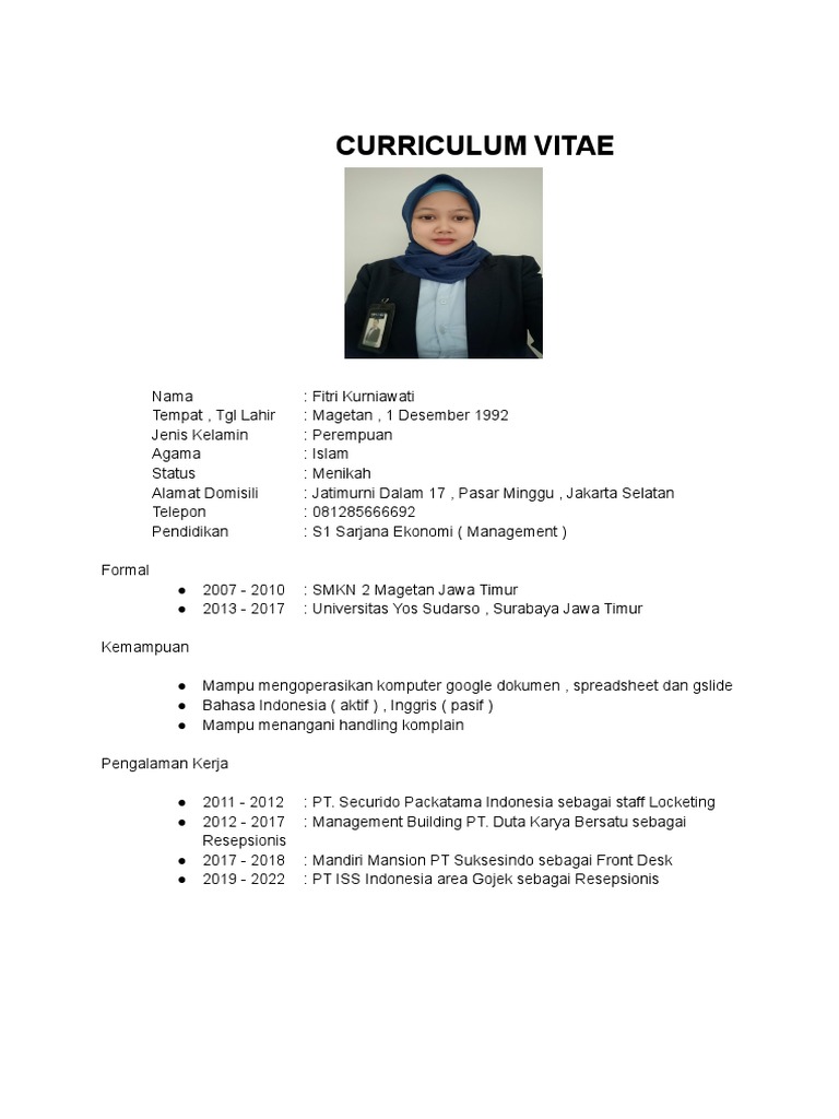 CV Fitri Kurniawati RCP | PDF