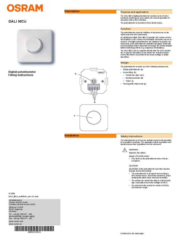 DALI MCU - Digital Rotary Dimmer | PDF | Electric Power | Electronics