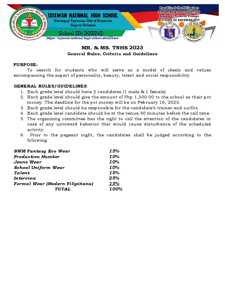 Mr. & Ms. Criteria | PDF | Communication
