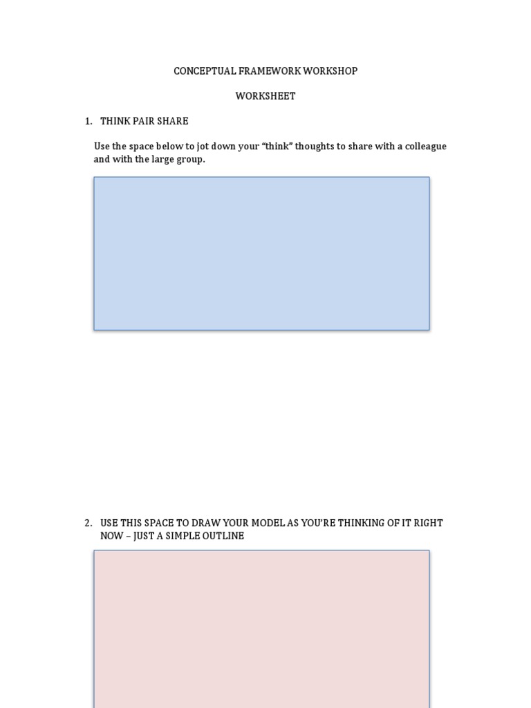 Conceptual Framework Worksheet Pdf