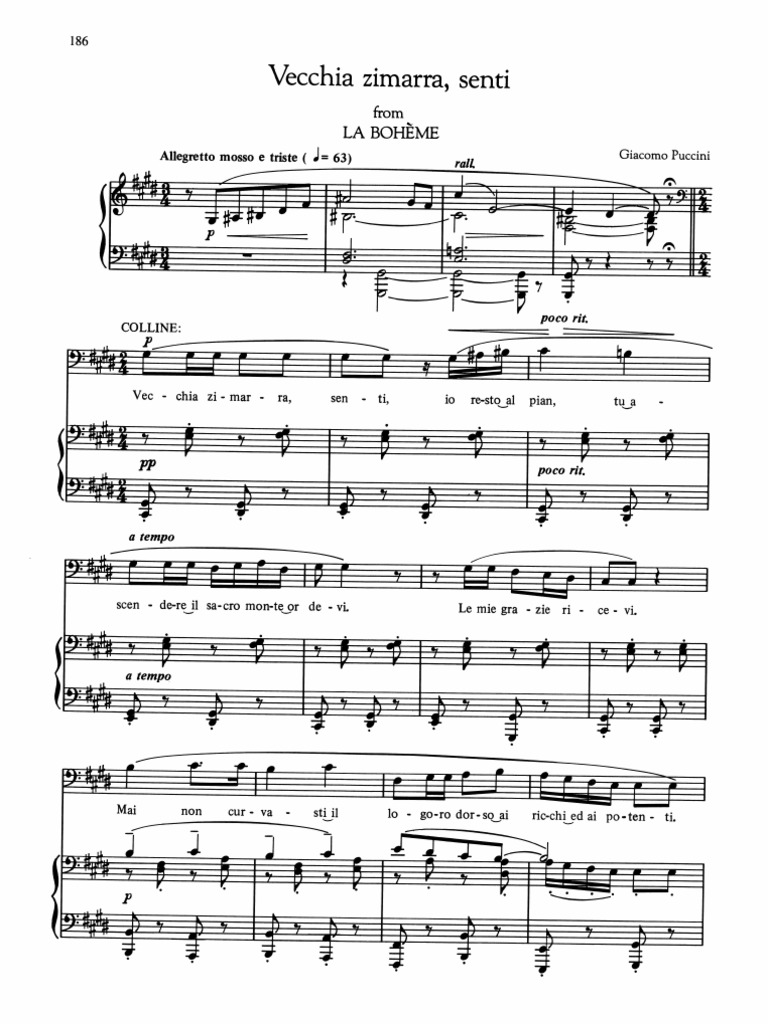Vecchia Zimarra, Senti (La Bohème) | PDF