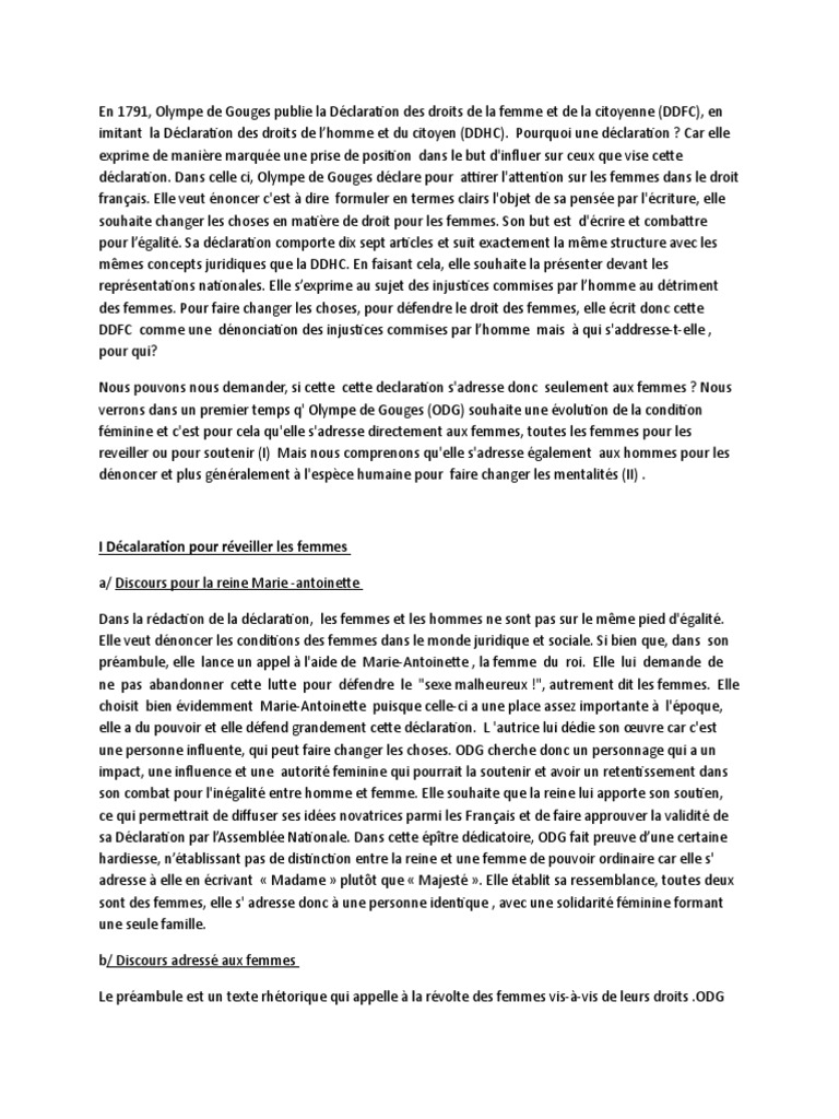 Dissertation La DDFC Ne S'adresse T-Elle Qu'aux Femmes ? | PDF