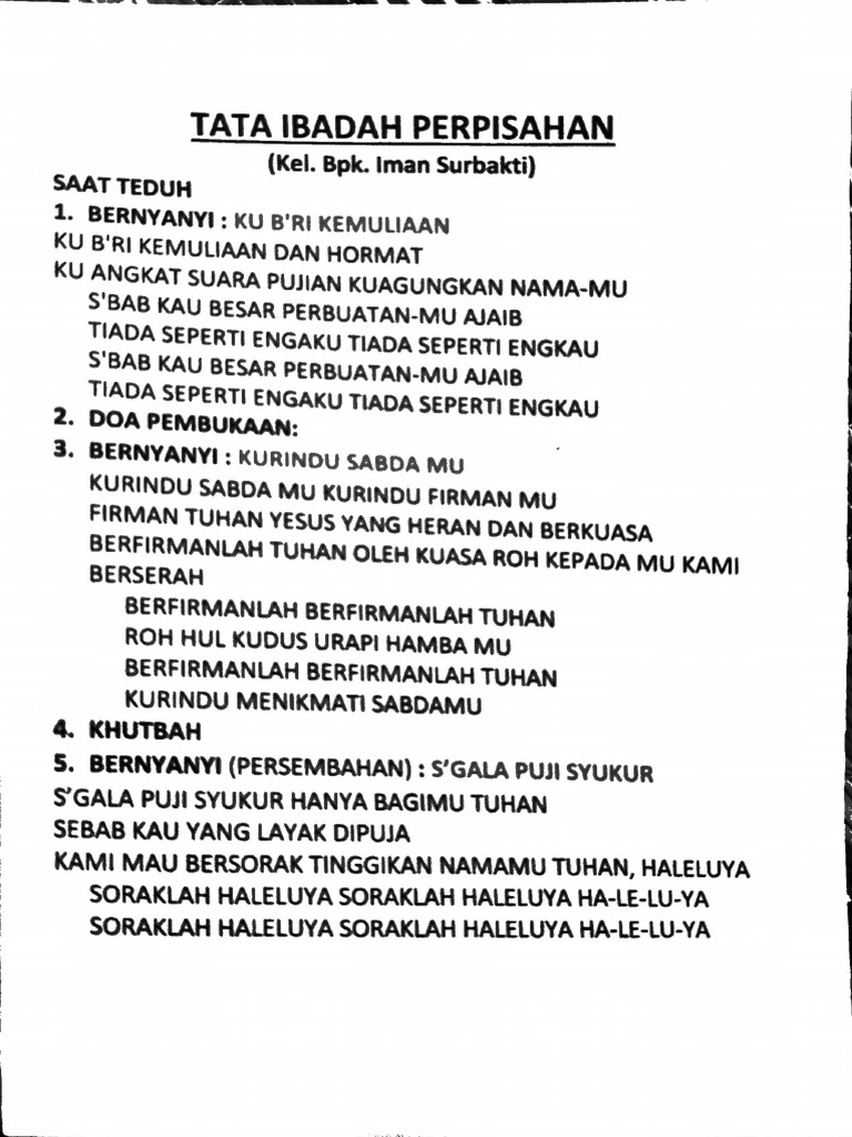tata ibadah perpisahan | PDF